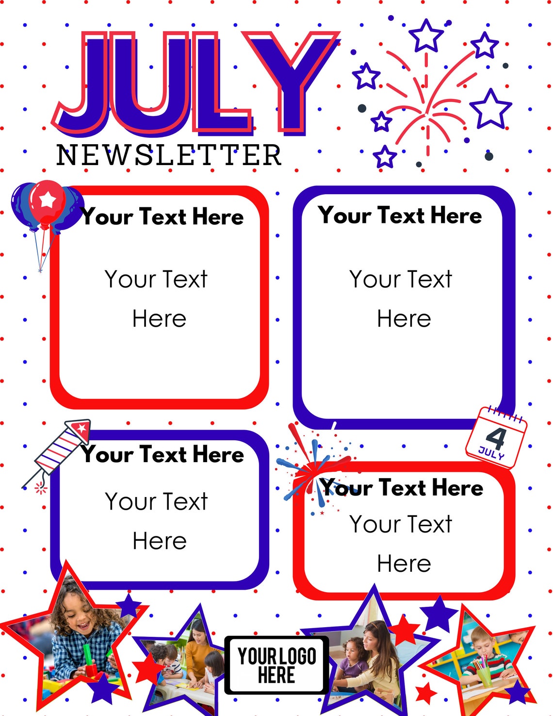 July Newsletter Template | July Daycare Newsletter Canva Template ...