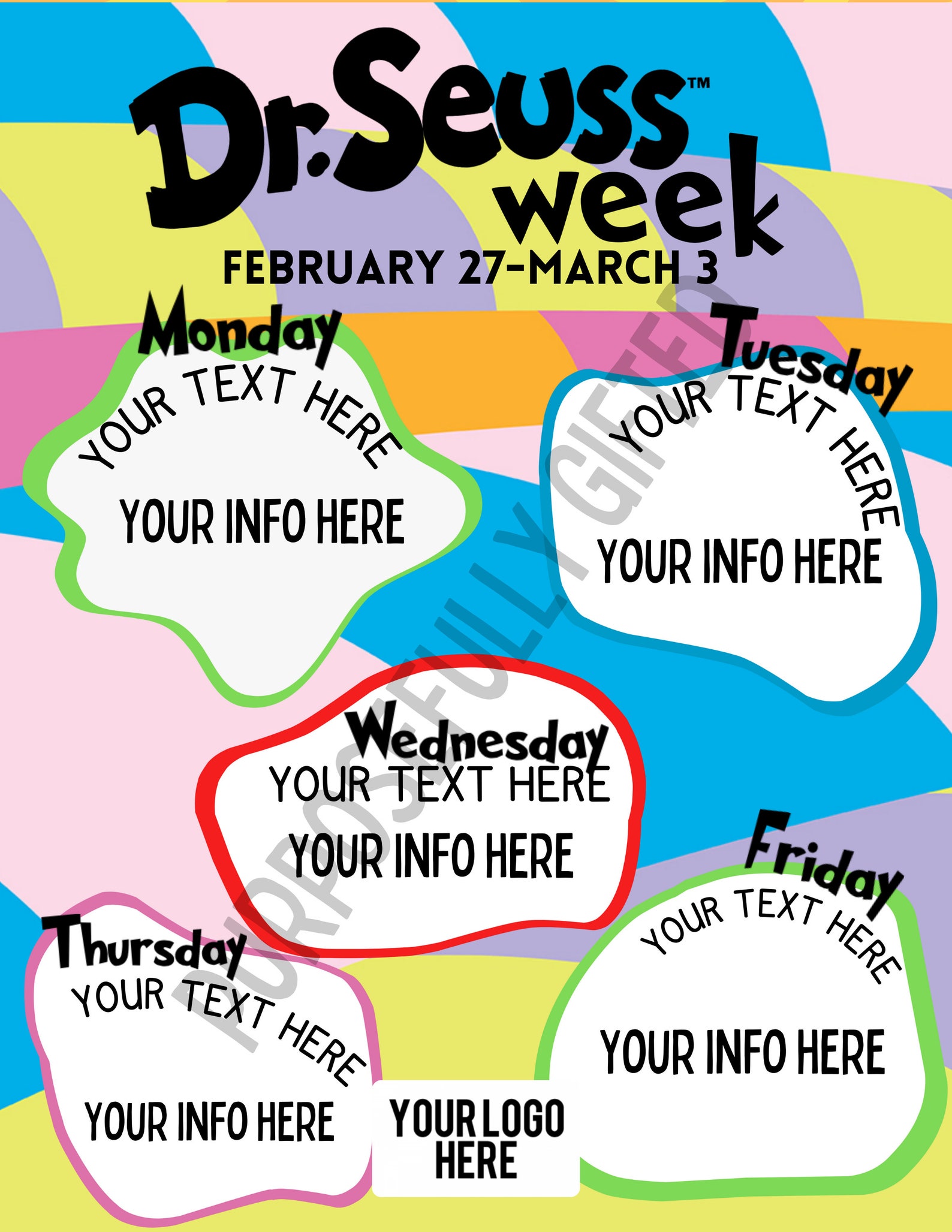 School Spirit Week Schedule, Reading Across America, School Pto ...