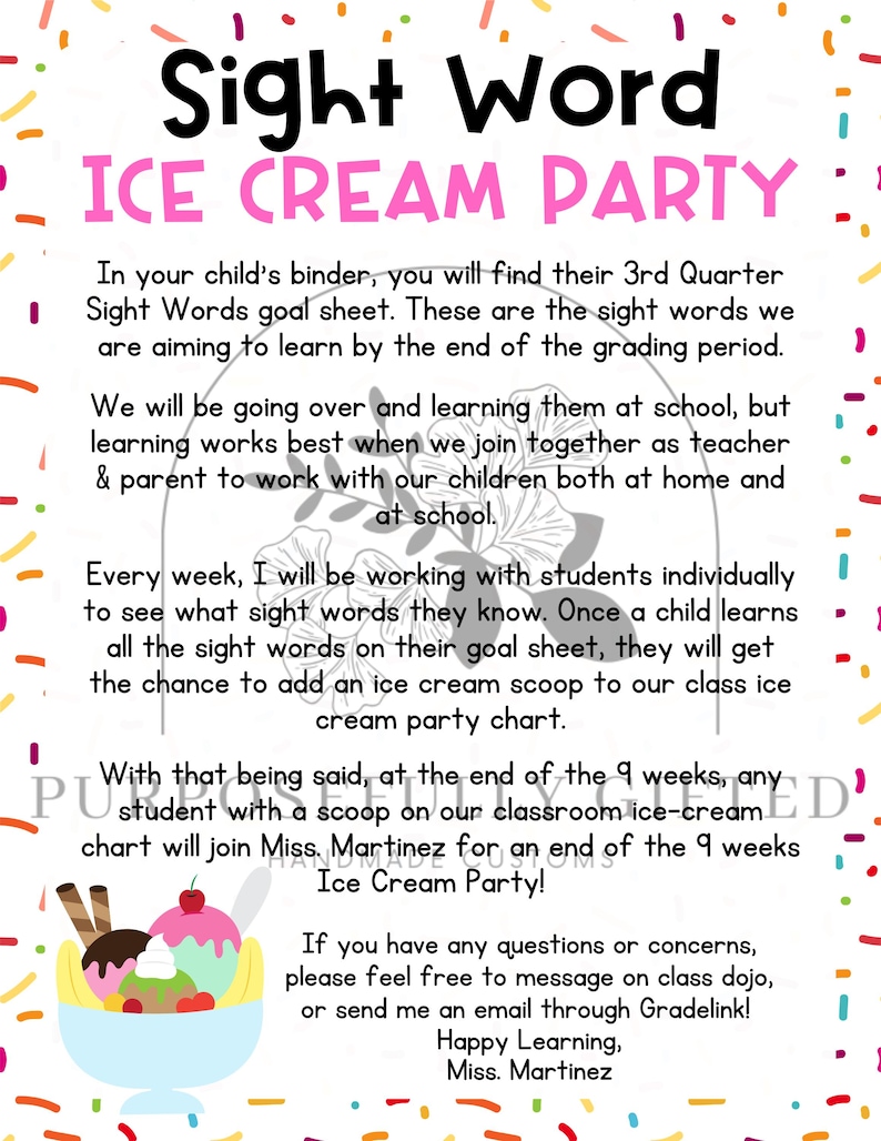 Printable Classroom Reward Chart for Students - Sight Word Goal Chart ...