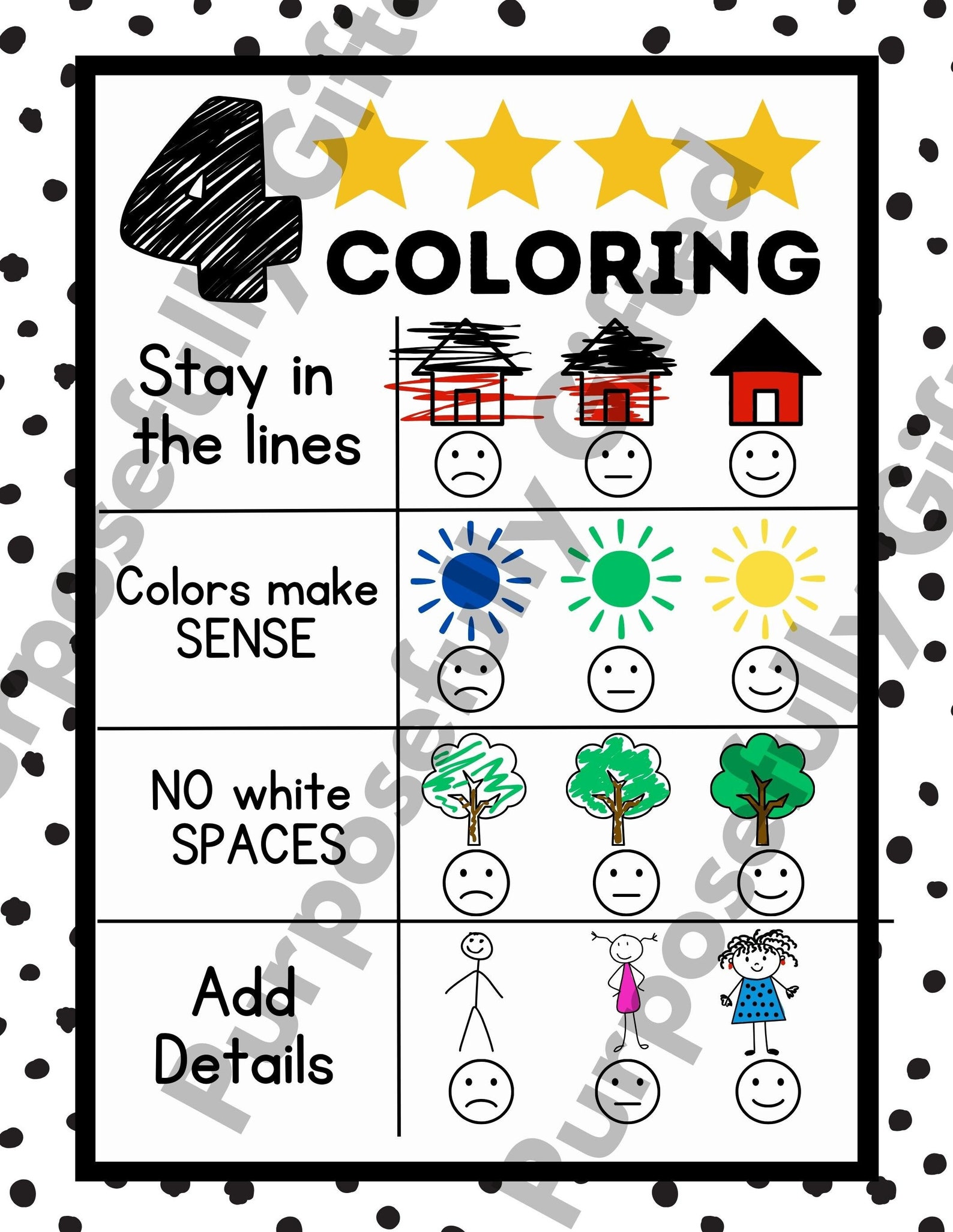 DIY Printable Jumbo Anchor Chart Template / 4 Star Coloring / Coloring ...