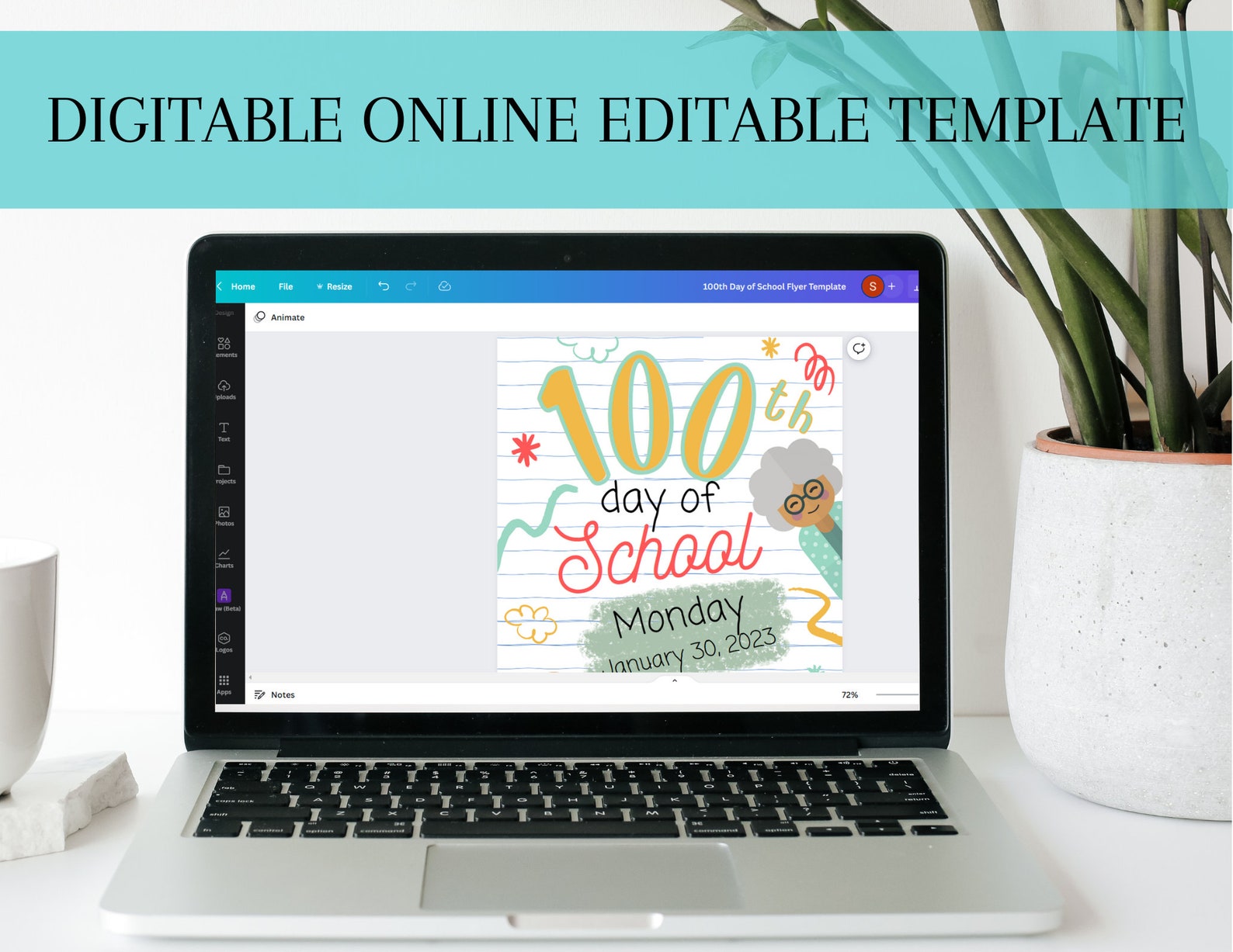 100th Day of School Flyer - Grandparents - 100 Years Old - Fun Day to ...