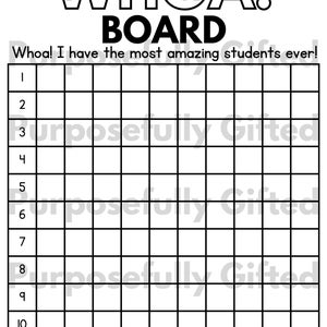 Printable Woah Board/ Anchor Chart/ Classroom Incentive Chart ...