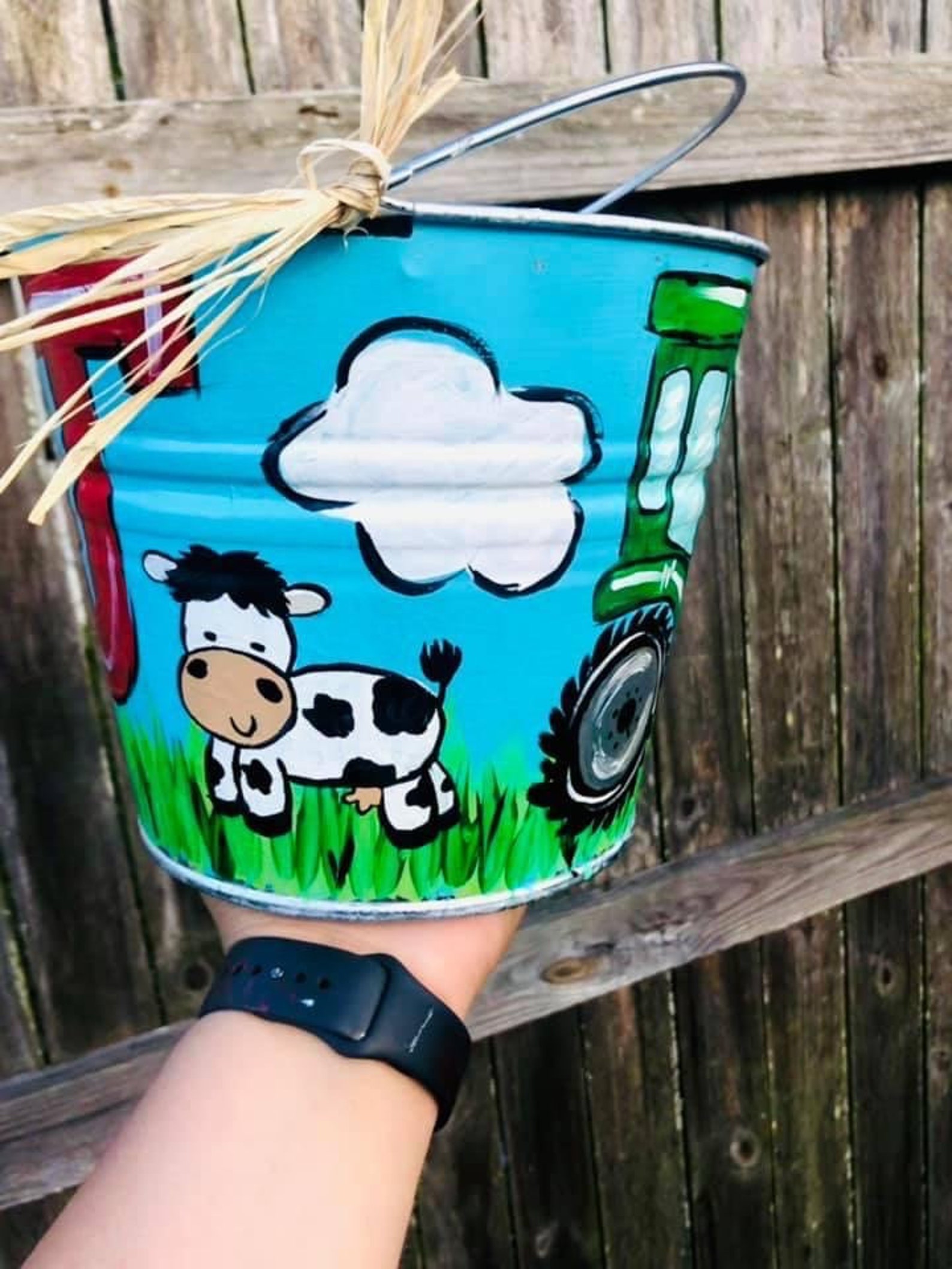 Hand Painted Custom Easter Pail, Customized Easter Pail, Hand Painted ...