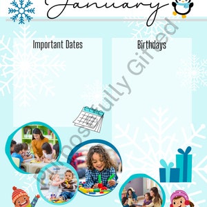 January Daycare Canva Template | January Daycare Newsletter Canva ...