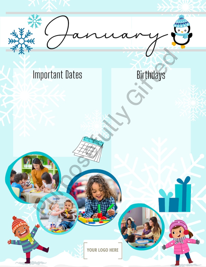 January Daycare Canva Template | January Daycare Newsletter Canva ...