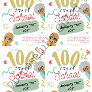 100th Day of School Flyer - Grandparents - 100 Years Old - Fun Day to ...