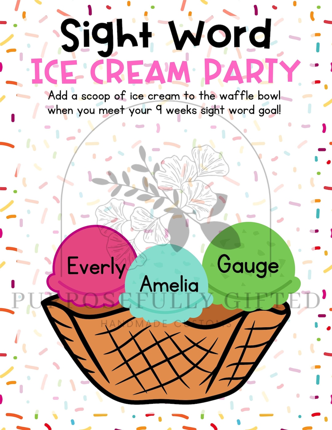 Printable Classroom Reward Chart for Students - Sight Word Goal Chart ...