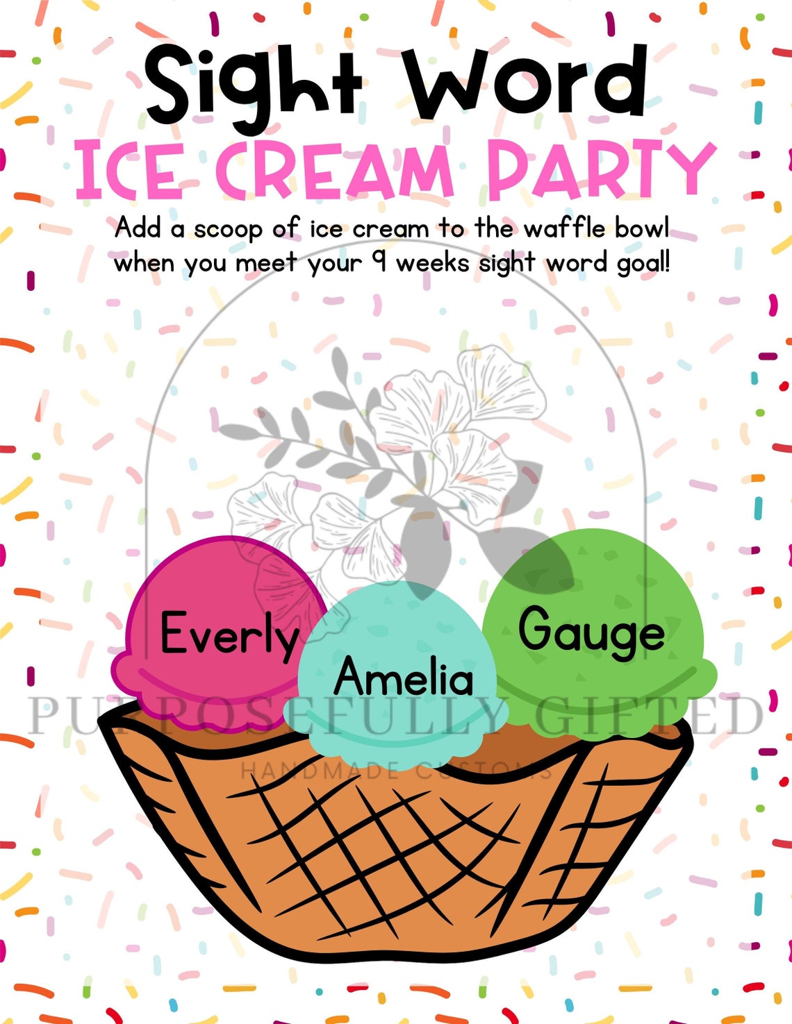 Printable Classroom Reward Chart for Students - Sight Word Goal Chart ...