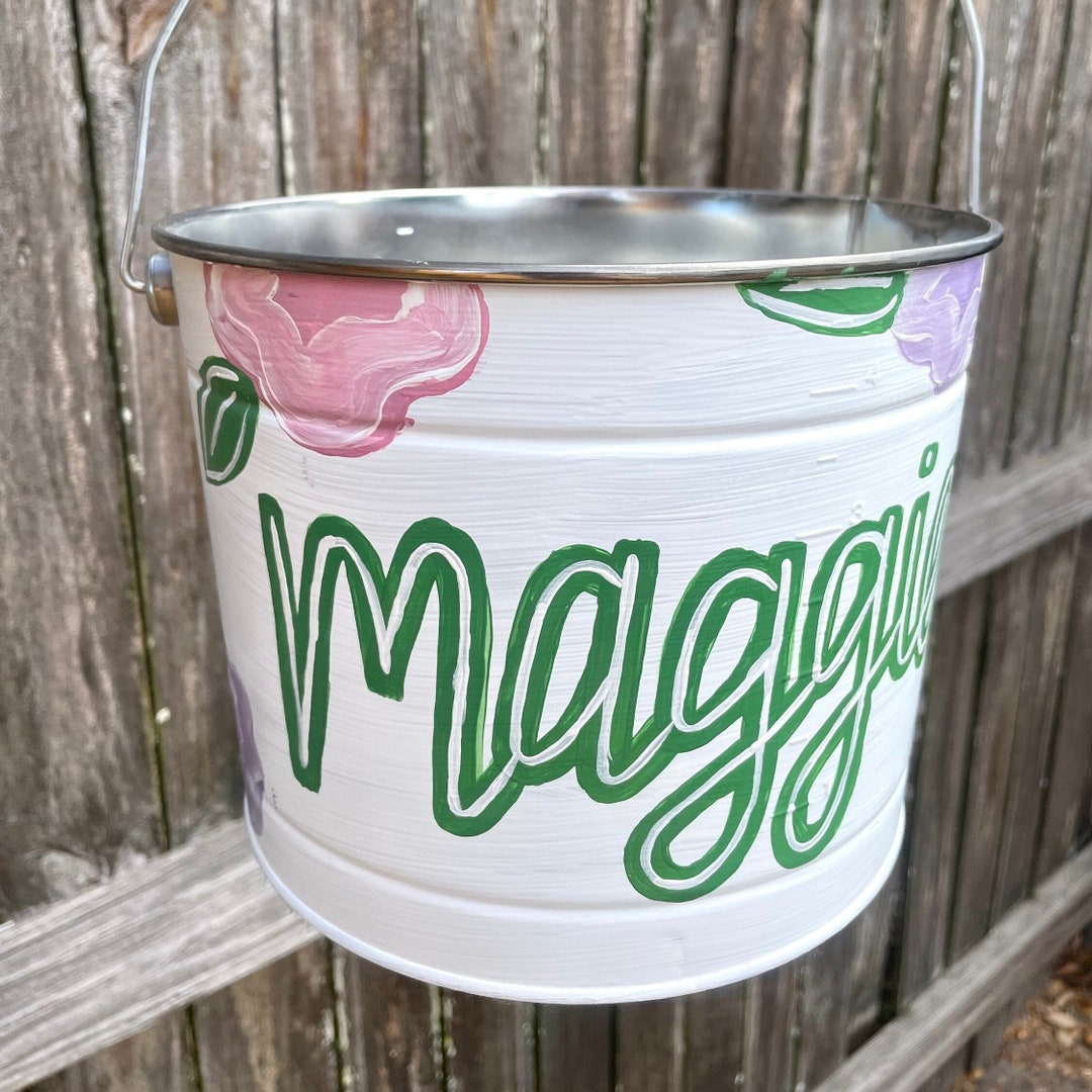 Hand Painted Custom Easter Pail, Customized Easter Pail, Hand Painted ...
