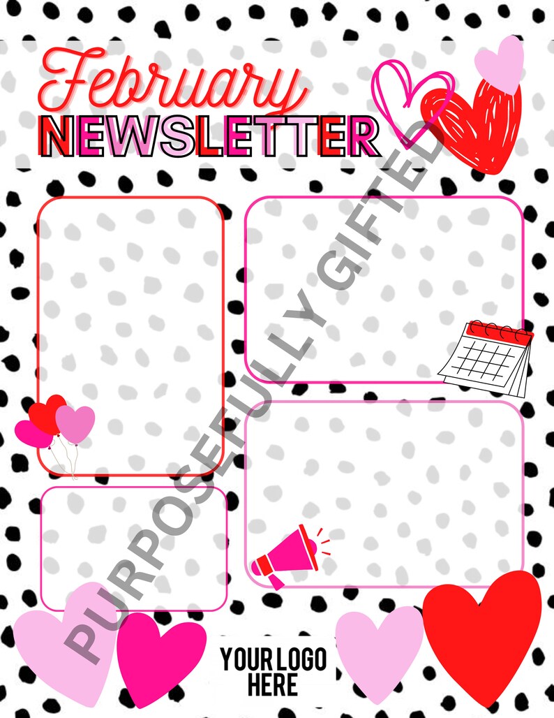 February Daycare Canva Template | February Daycare Newsletter Canva ...