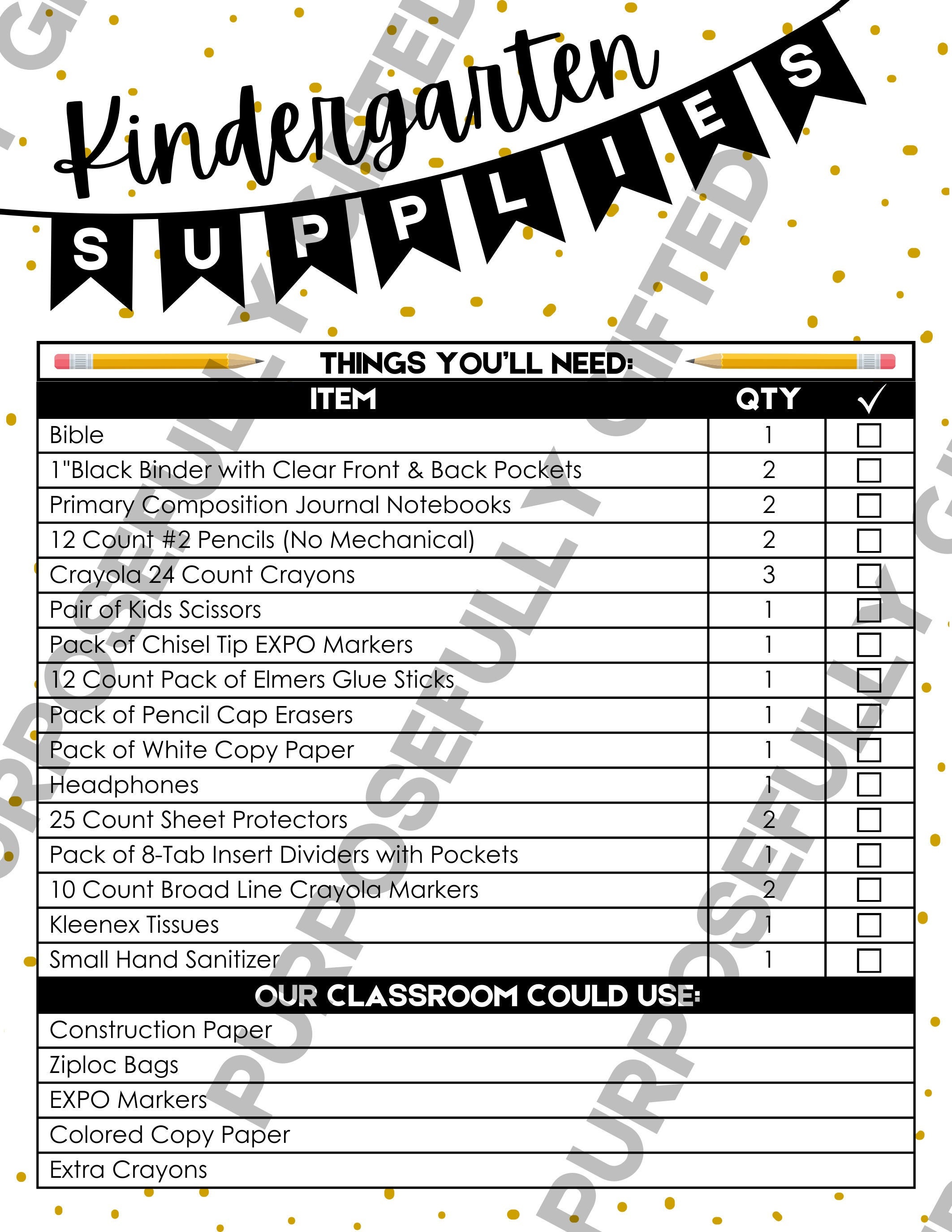 Canva Editable Back to School Supplies List, School Supply Checklist ...