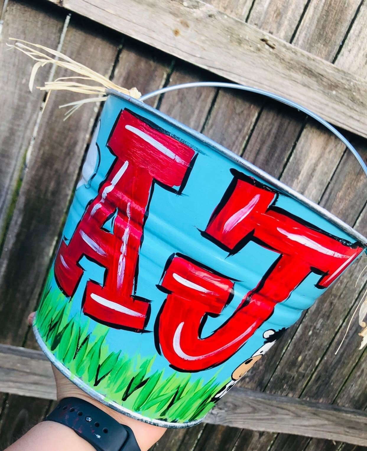 Hand Painted Custom Easter Pail, Customized Easter Pail, Hand Painted ...