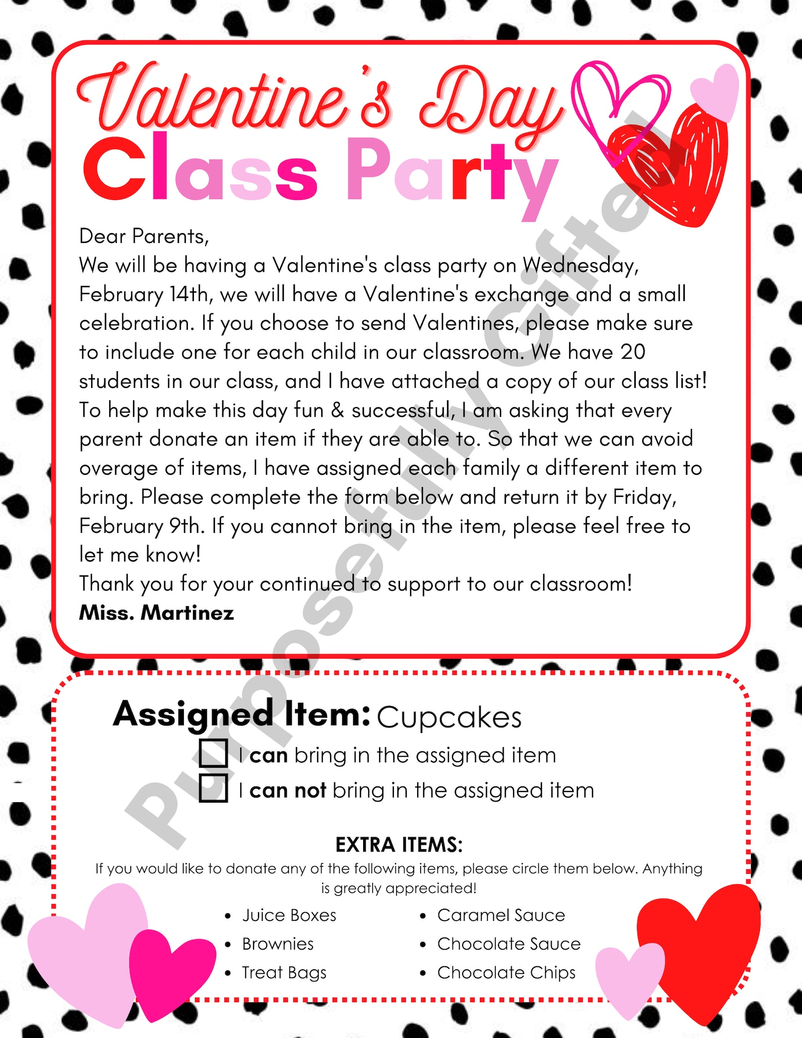Valentines Day Class Party Template - Editable - February - Classroom ...