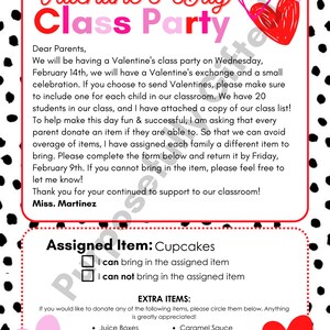 Valentines Day Class Party Template - Editable - February - Classroom ...