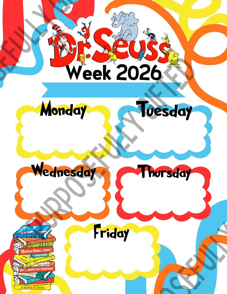 School Spirit Week Schedule, Reading Across America, School Pto ...