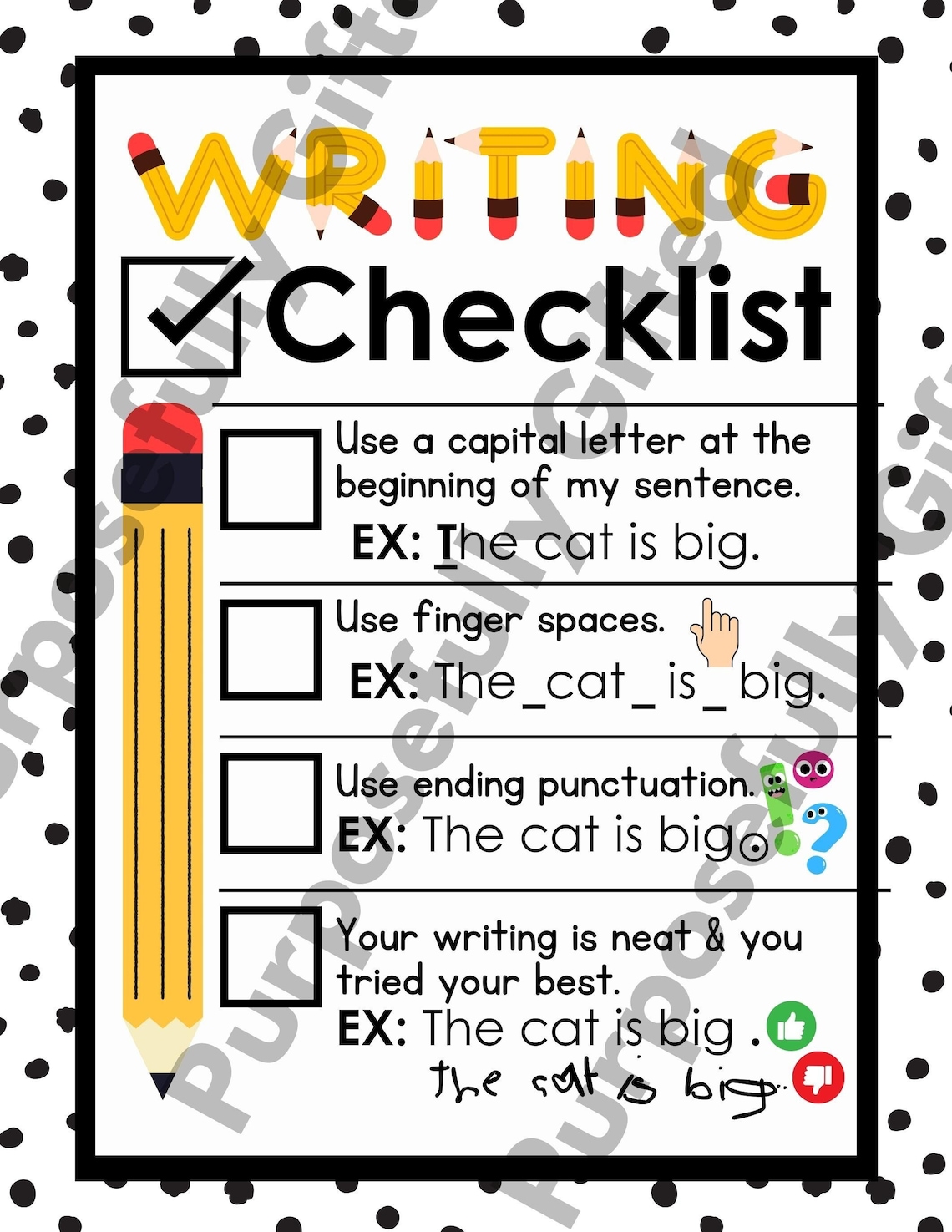 DIY Printable Jumbo Anchor Chart Template / Writing Checklist / Teacher ...