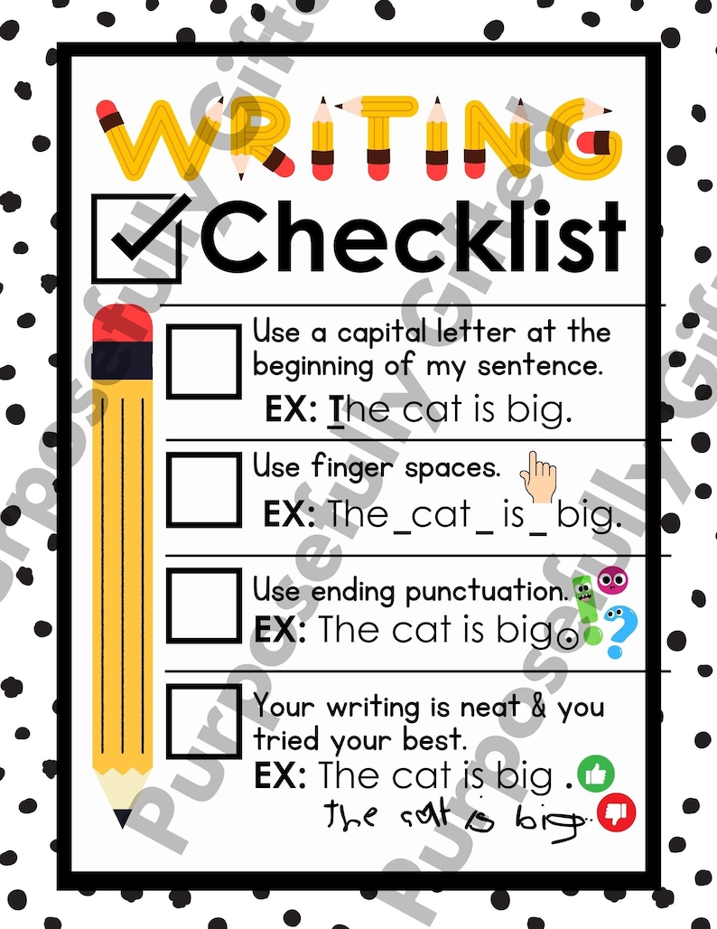 DIY Printable Jumbo Anchor Chart Template / Writing Checklist / Teacher ...