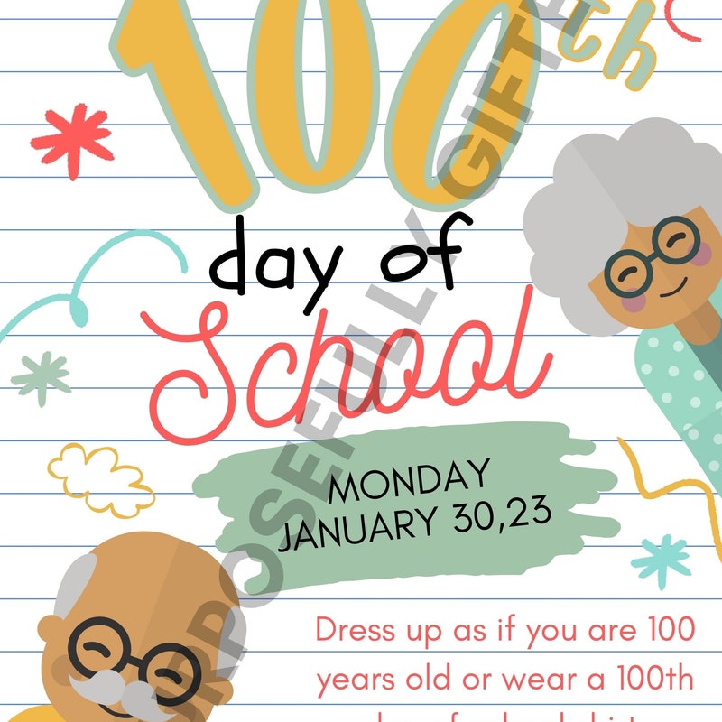 100 Days School Flyer - Etsy