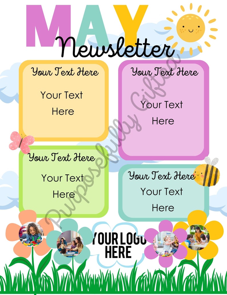 May Newsletter Template | May Daycare Newsletter Canva Template ...