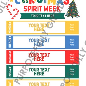 Editable Christmas Spirit Week Flyer Canva Template, School Spirit ...