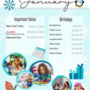 January Daycare Canva Template | January Daycare Newsletter Canva ...