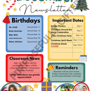 December Daycare Template | December Daycare Newsletter Canva Template ...