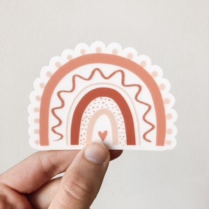 CLEAR Boho Rainbow Vinyl Sticker | Waterproof Stickers | Water Bottle ...