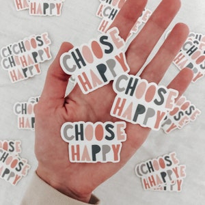 Pack of 3 Mini Choose Happy Stickers Vinyl Stickers Sticker Set Mini ...