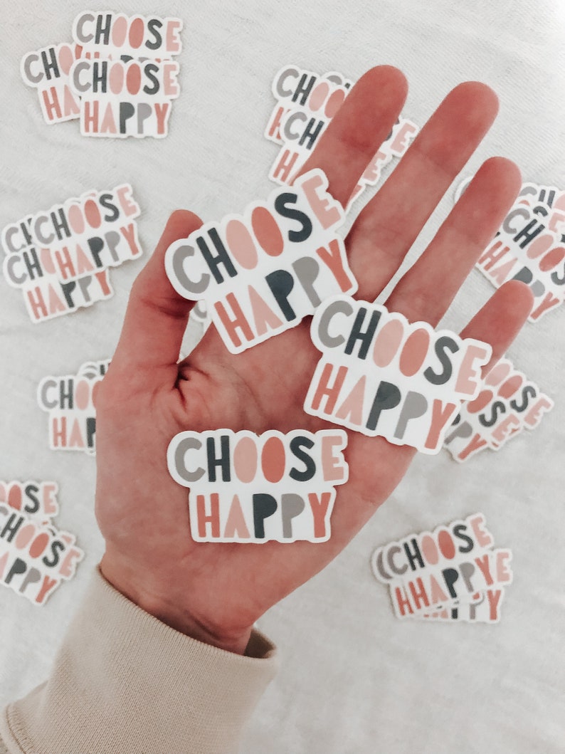 Pack of 3 Mini Choose Happy Stickers Vinyl Stickers - Etsy
