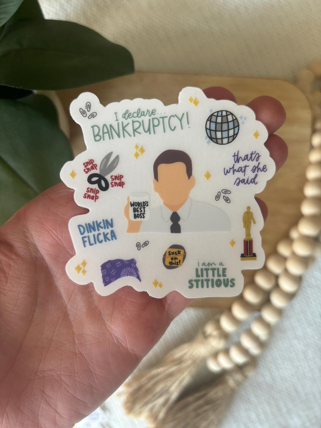 CLEAR Michael Scott Waterproof Sticker | the Office Stickers | TV Show ...