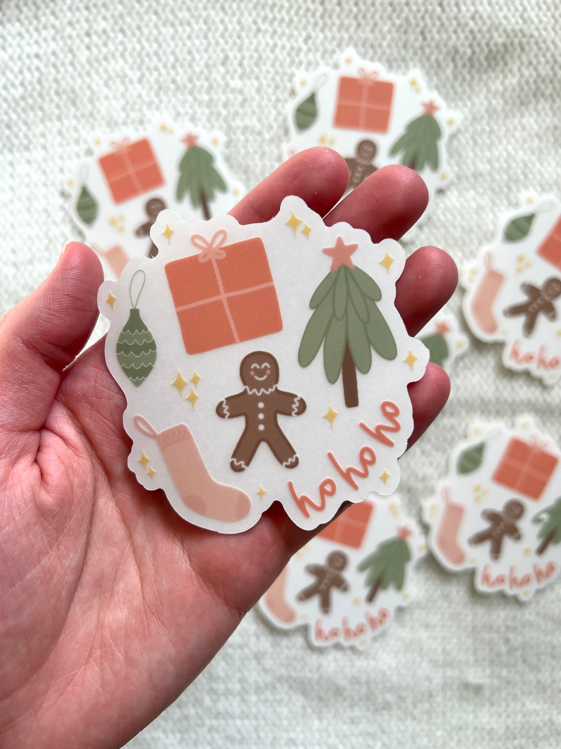 CLEAR Christmas Collage Vinyl Sticker Waterproof Stickers - Etsy