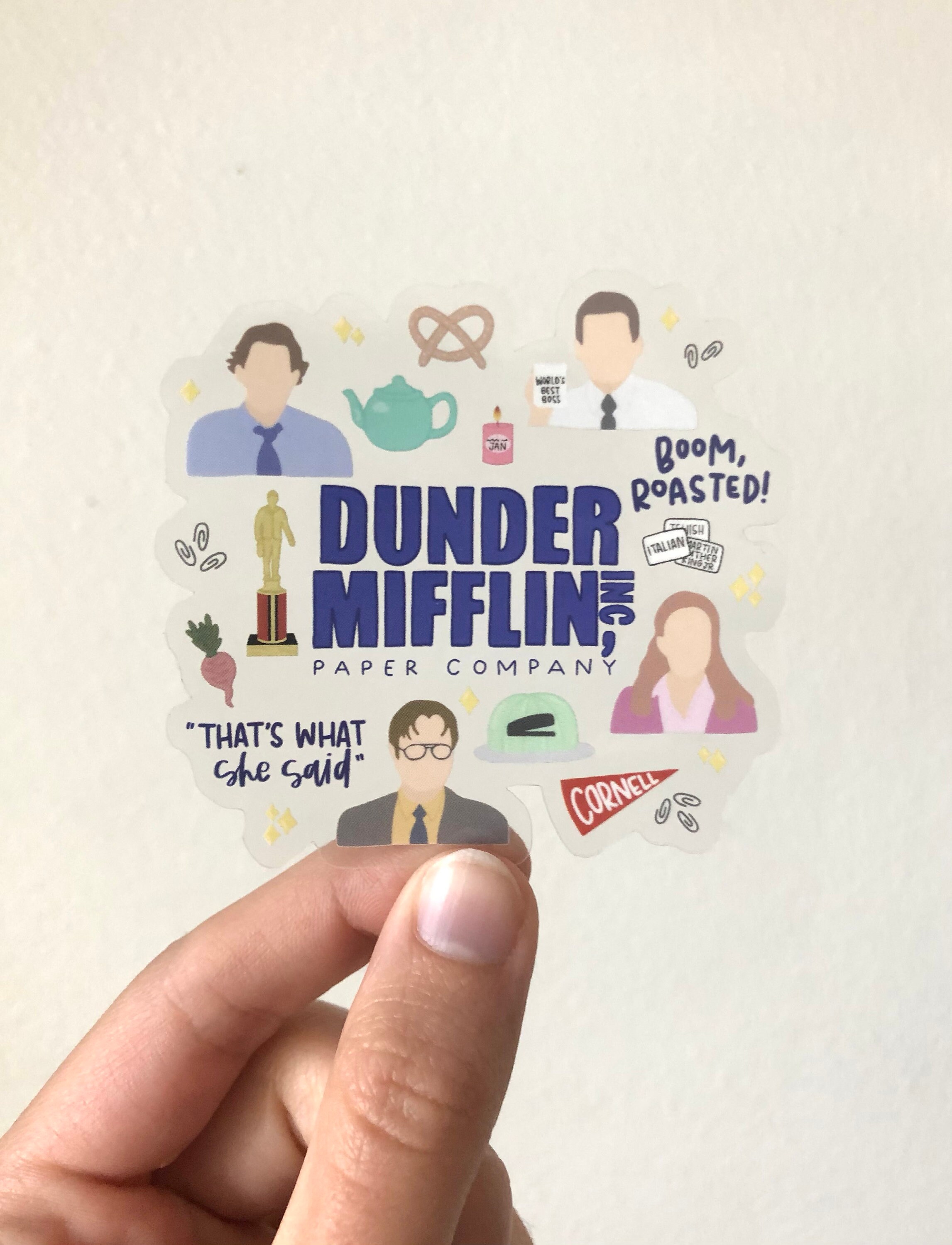 CLEAR Dunder Mifflin Vinyl Sticker the Office Sticker | Etsy