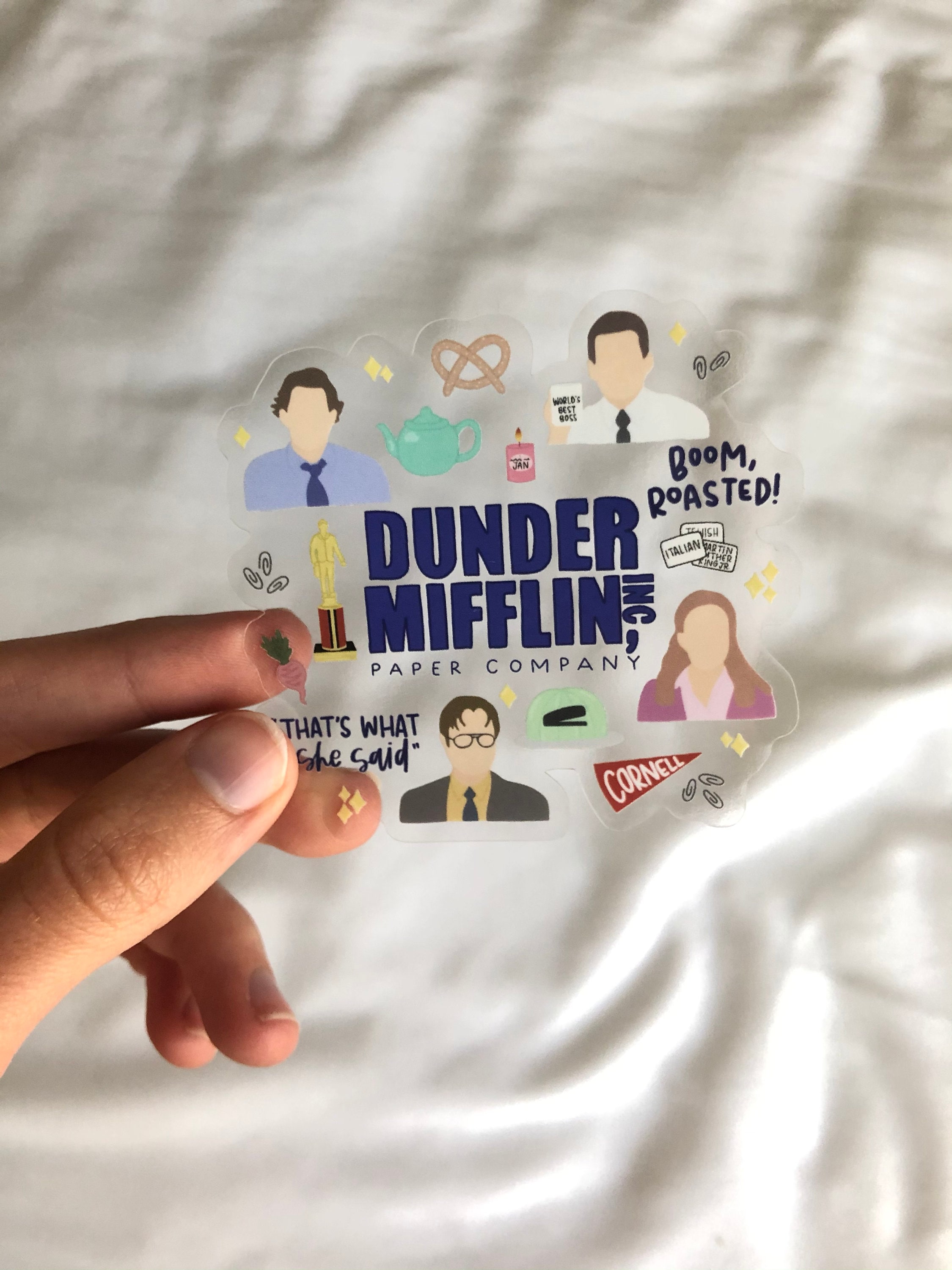 CLEAR Dunder Mifflin Vinyl Sticker the Office Sticker | Etsy