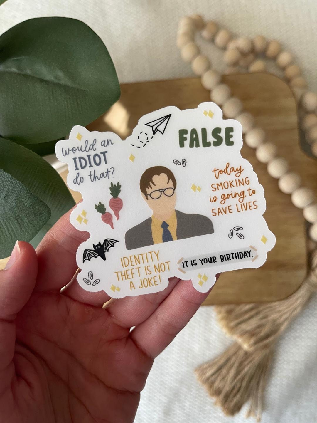 CLEAR Dwight Schrute Waterproof Sticker | the Office Stickers | Vinyl ...