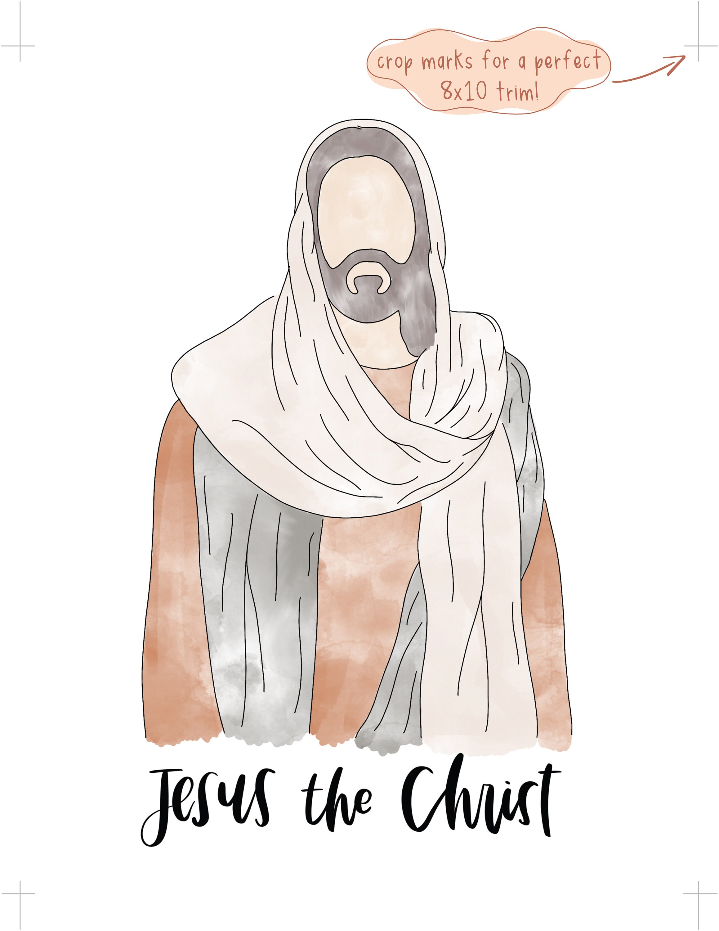 Digital Jesus the Christ Print Printable Christ Portrait | Etsy