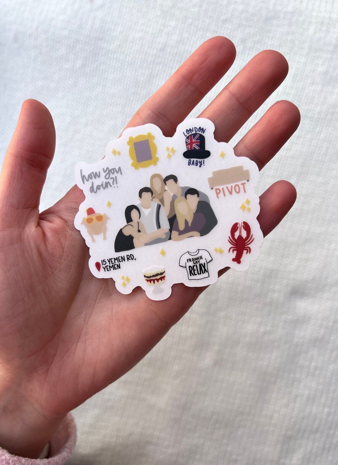 CLEAR Friends Vinyl Sticker | Friends TV Show | Water Bottle Stickers ...