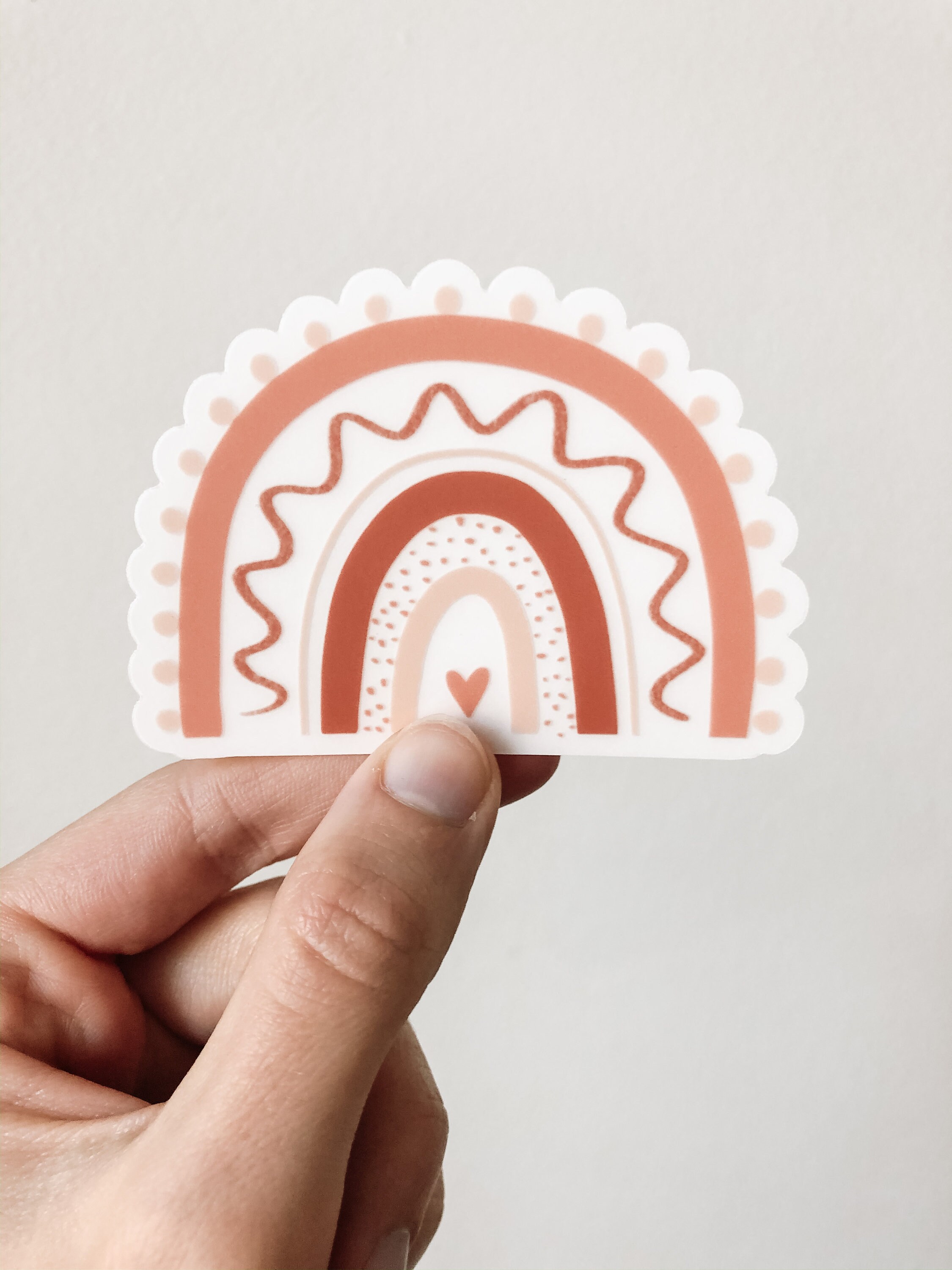 CLEAR Boho Rainbow Vinyl Sticker Waterproof Stickers Water | Etsy