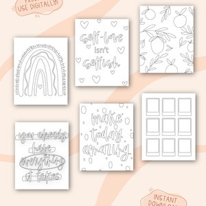 Digital Coloring Book | Positivity Coloring Pages | Adult Coloring Book ...