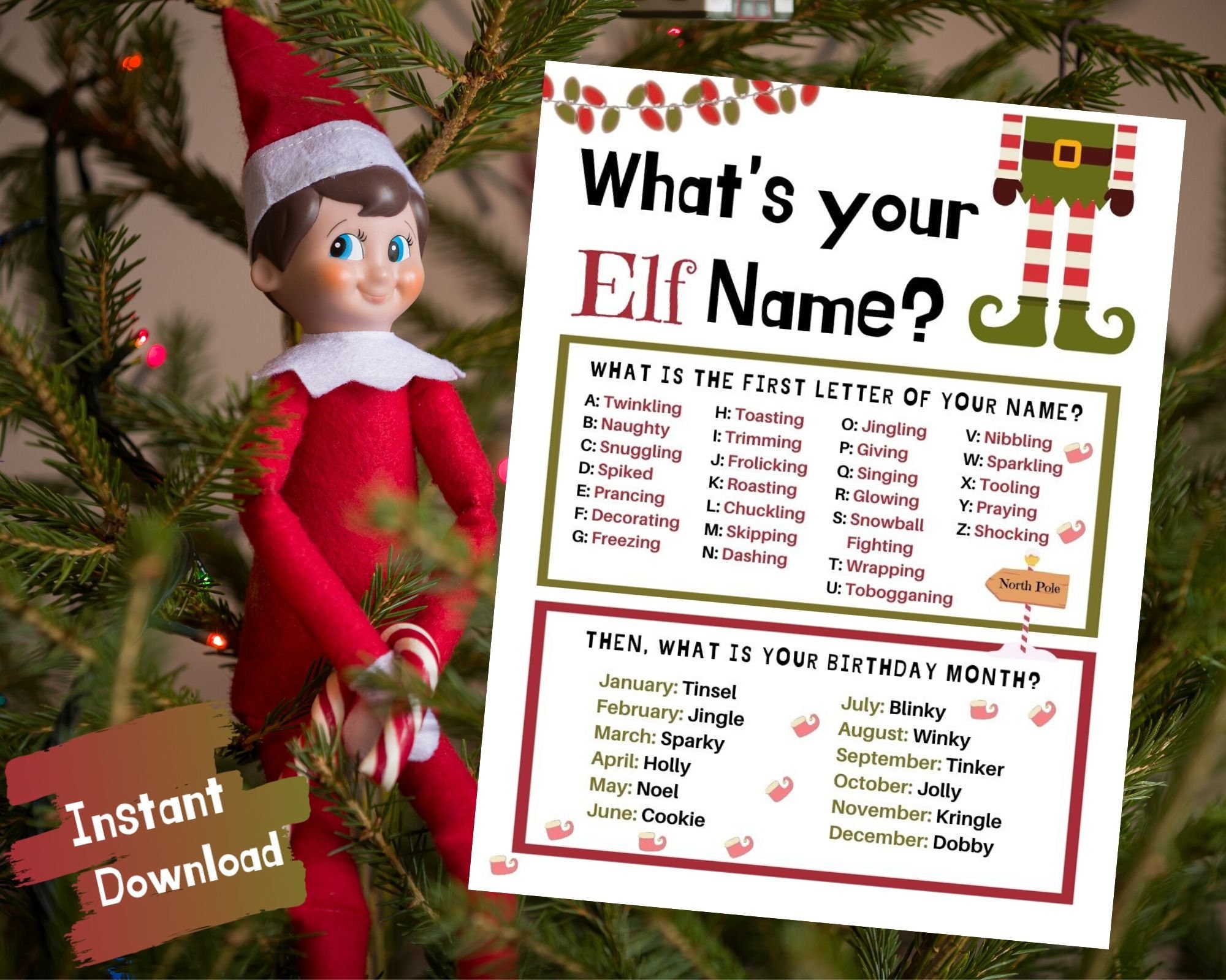 Holiday Party Games What's Your Name Game Holiday Bundle Holiday ...