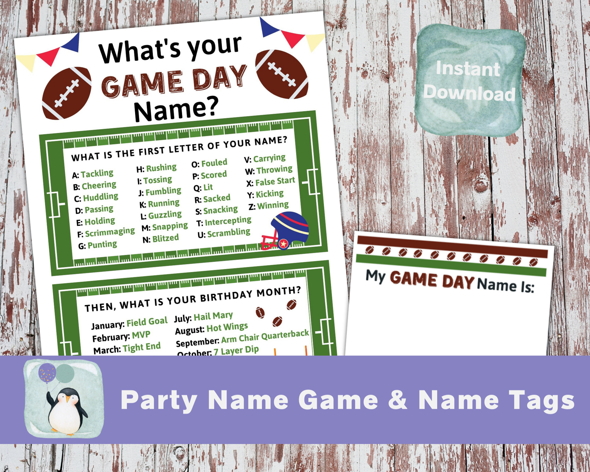 Football Party Game | Game Day Party | Fantasy Football Party ...