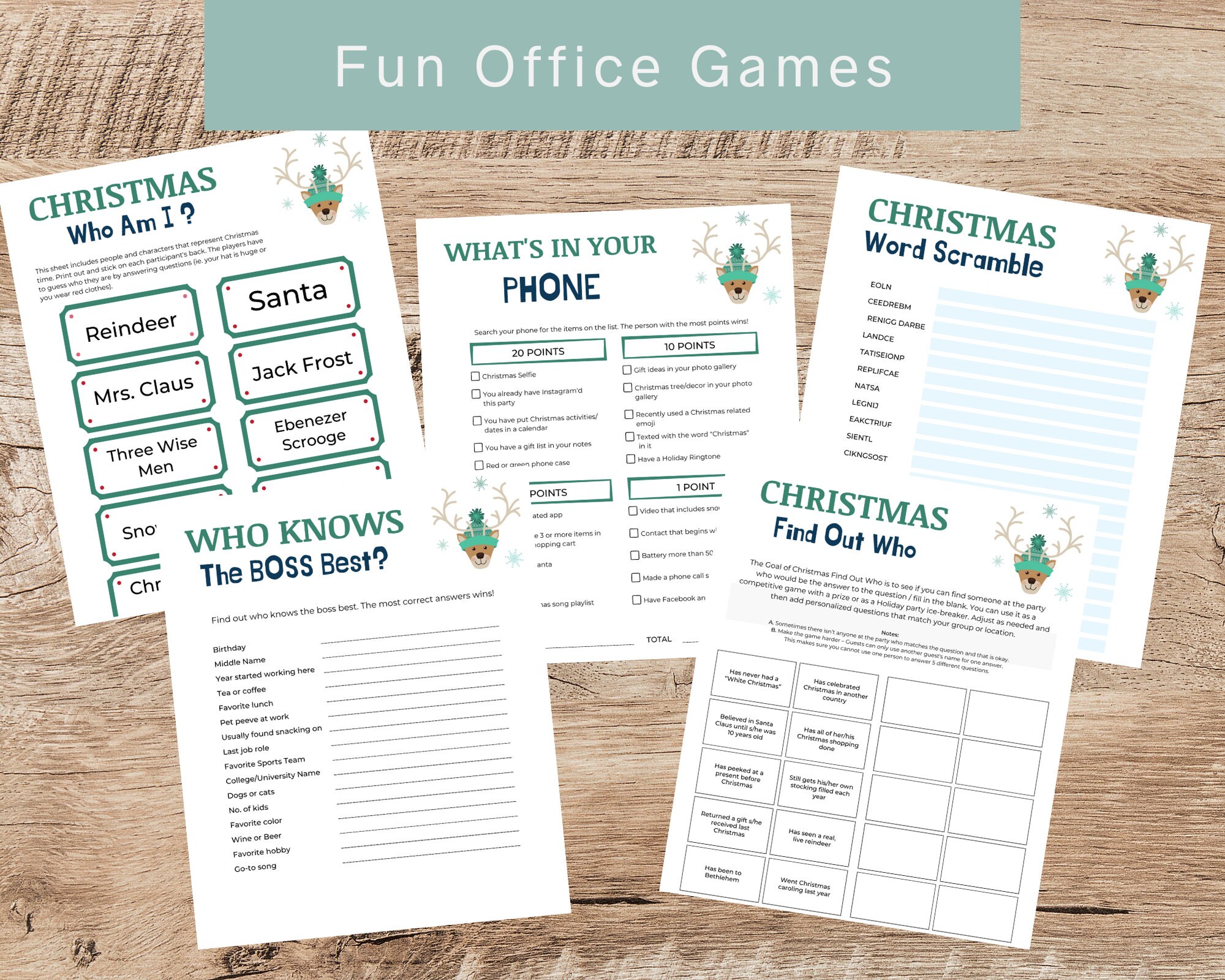 Christmas Reindeer Game Bundle | 13 Christmas Game Bundle | Christmas ...