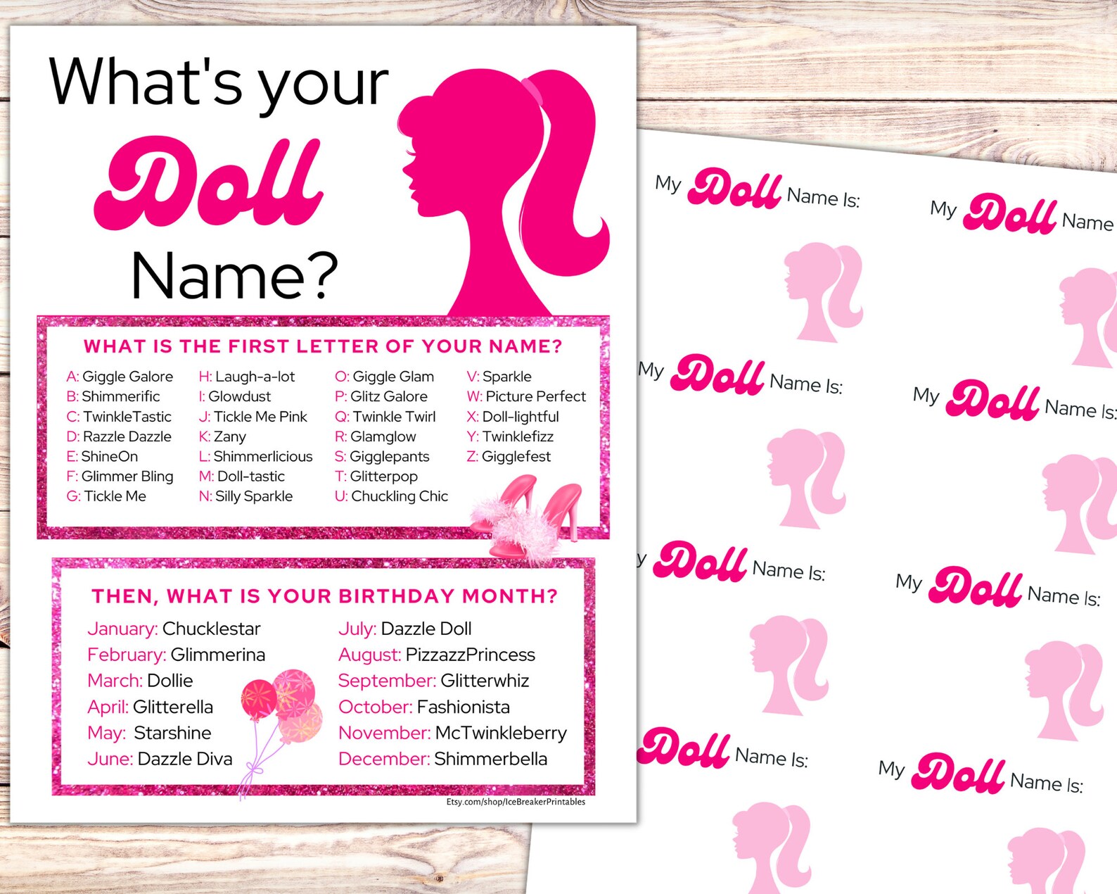 Pink Doll Party Game | Pink Party Game | Pink Girl Birthday Party ...