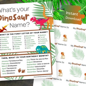 Dinosaur Birthday Party Game | Dinosaur Party | Dinosaur Whats Your ...