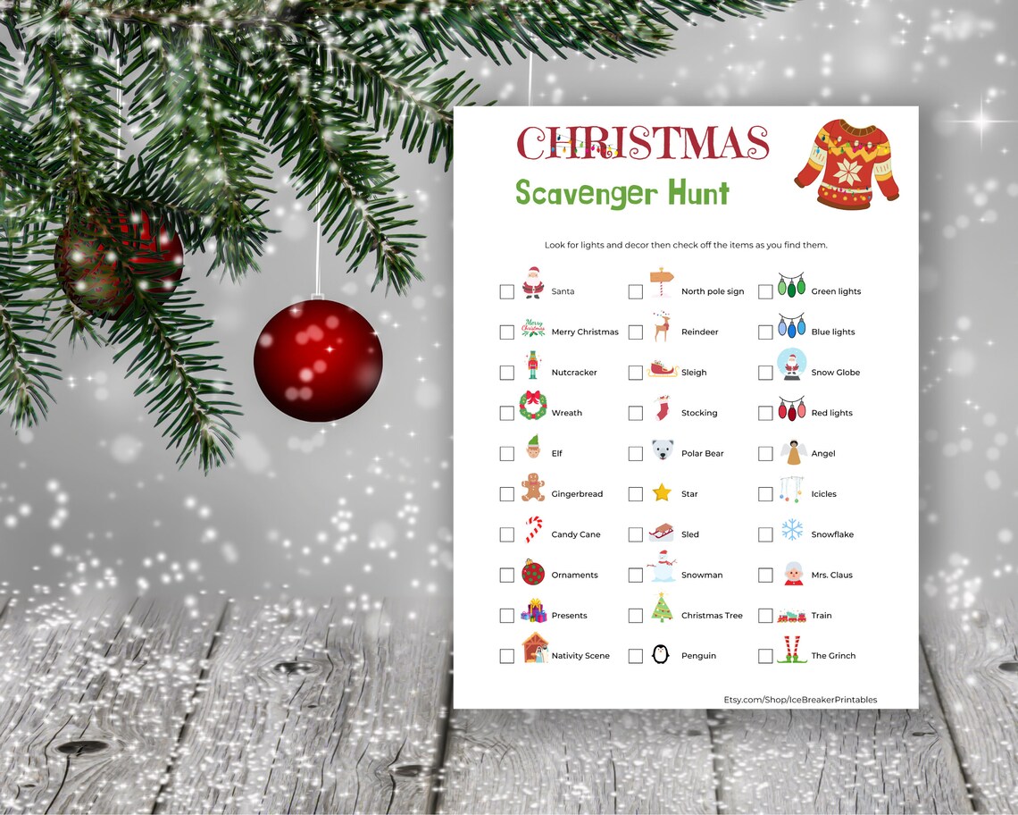 Ugly Sweater Scavenger Hunt Printable Christmas Games - Etsy