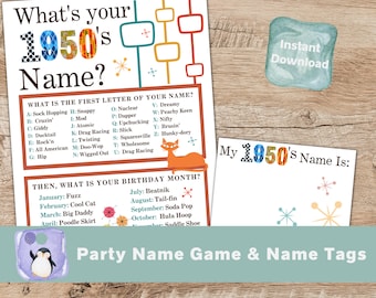 1950s Kids of the Day Trivia Quiz Game Party PRINTABLE, Childhood Retro ...