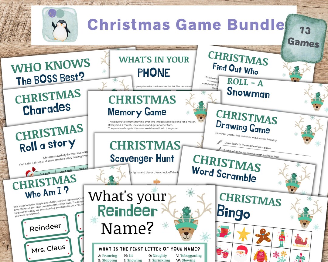 Christmas Reindeer Game Bundle | 13 Christmas Game Bundle | Christmas ...