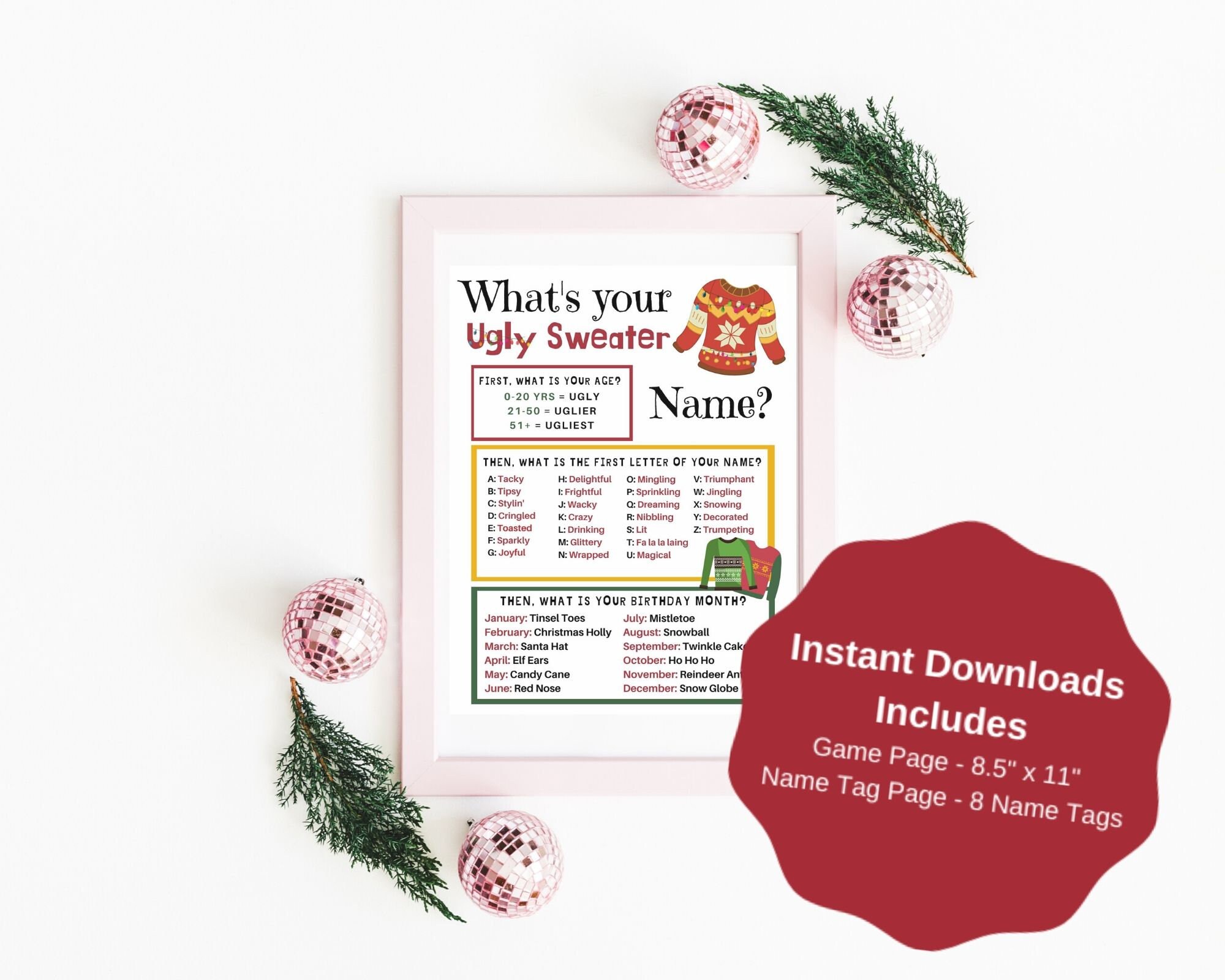 Ugly Sweater Party Game, Christmas Games Family, Christmas Office Game ...