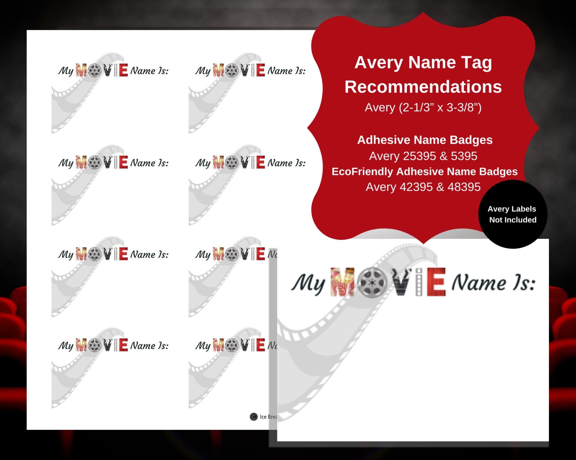 Movie Night Name Game: Printable Party Activity (instant Download) - Etsy