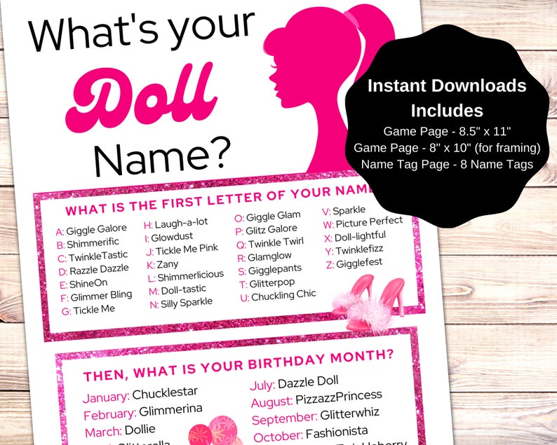 Pink Doll Party Game | Pink Party Game | Pink Girl Birthday Party ...