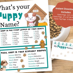 Puppy Name Game for Your Dog Birthday Party | Puppy Birthday Party ...